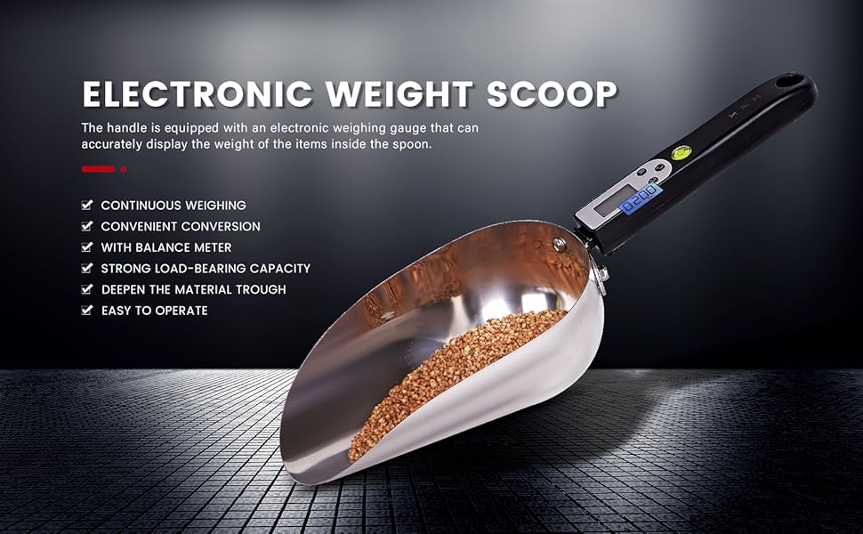Amazon.com: KHEARPSL Large Feed Scoop Electronic Measuring Spoon Digital Food Scale Stainless ...