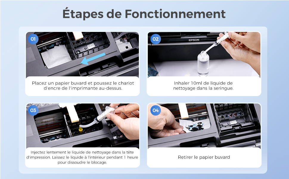 Kit de nettoyage de tête d'impression de 100 ml, kit de nettoyage de buse d'imprimante pour ...