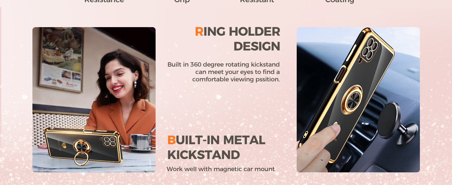 Amazon.com: Nonional for Samsung Galaxy A12 Case with 2 Pack Screen Protector, 360° Rotatable ...