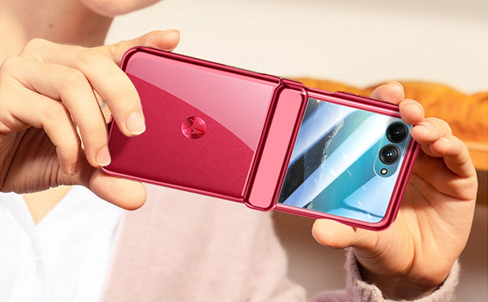 Amazon.com: YQODSZ for Motorola Razr+ 2023 Clear Case with Integrated Glass Screen Protector ...