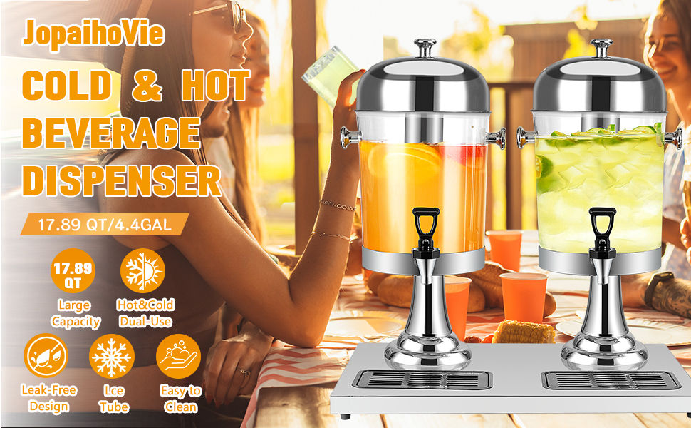 Amazon.com | JopaihoVie 4.4 Gallon Drink Dispenser – Iced Drink Dispenser with Ice Core for ...