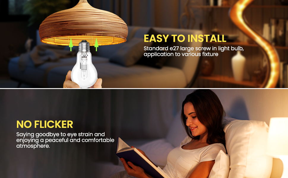 Aurahome E27 Halogen Light Bulb Dimmable, Screw Light Bulb 77W Warm White 2700K Clear Globe ES ...