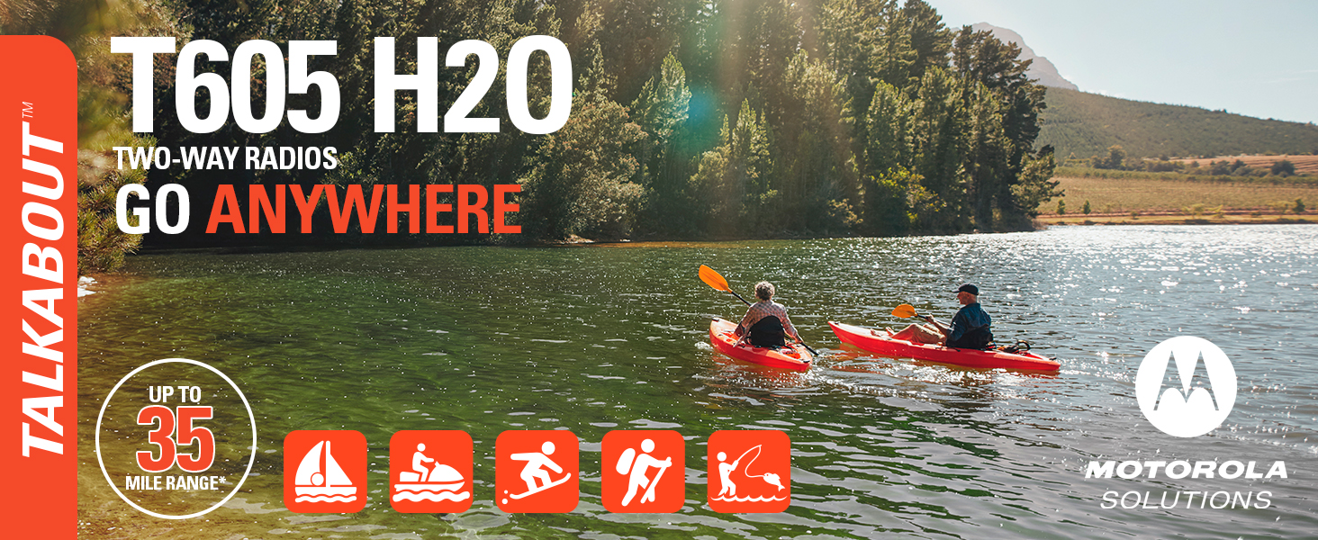 Amazon.com: Motorola Solutions, Portable FRS, T605_H2O, Talkabout, Two Way Radios Waterproof ...