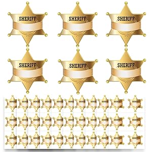 Amazon.com: Joyful Artistry 120PCS Sheriff Badge Stickers Name Tags – Police Sheriff Badge ...