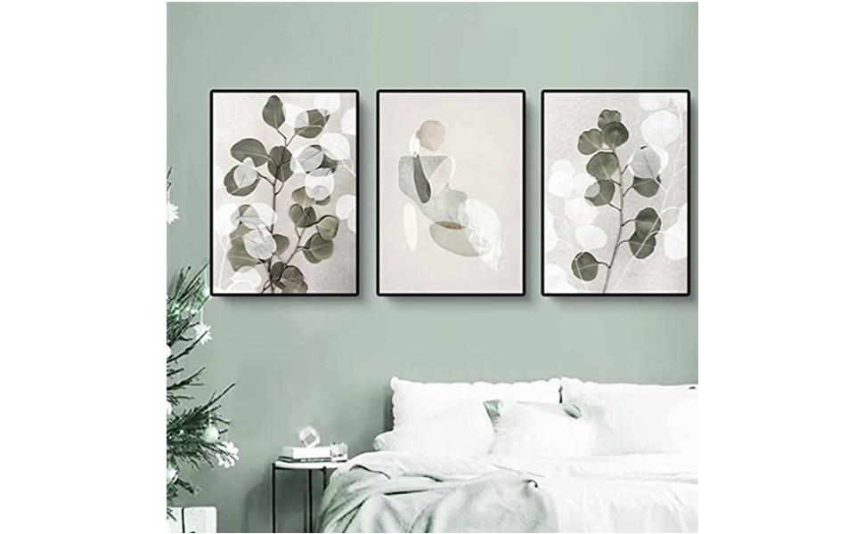 Amazon.de: Sarah Duke 3er Design Poster Set Grüne Modern Leinwandbilder Wandbilder Kunst Bilder ...