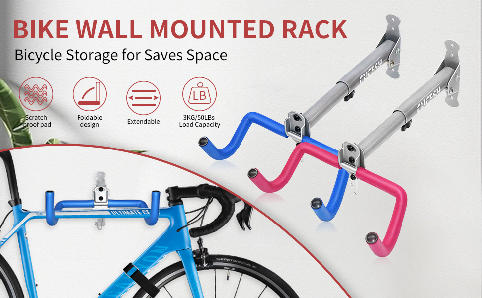 Amazon.com: CUCESH Bike Wall Mount Indoor Bicycle Storage Rack Horizontal Bicycle Rack for ...