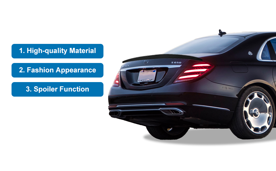 Amazon.com: RoyalParts Rear Trunk Spoiler Wing Lip Compatible with 2014-2020 S Class (S450 S550 ...