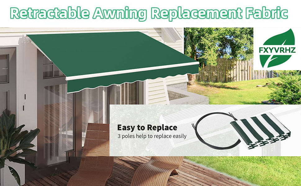 Amazon.com : Retractable Patio Awning Replacement Fabric (Without Frame) Manual Sun Shade Awning ...