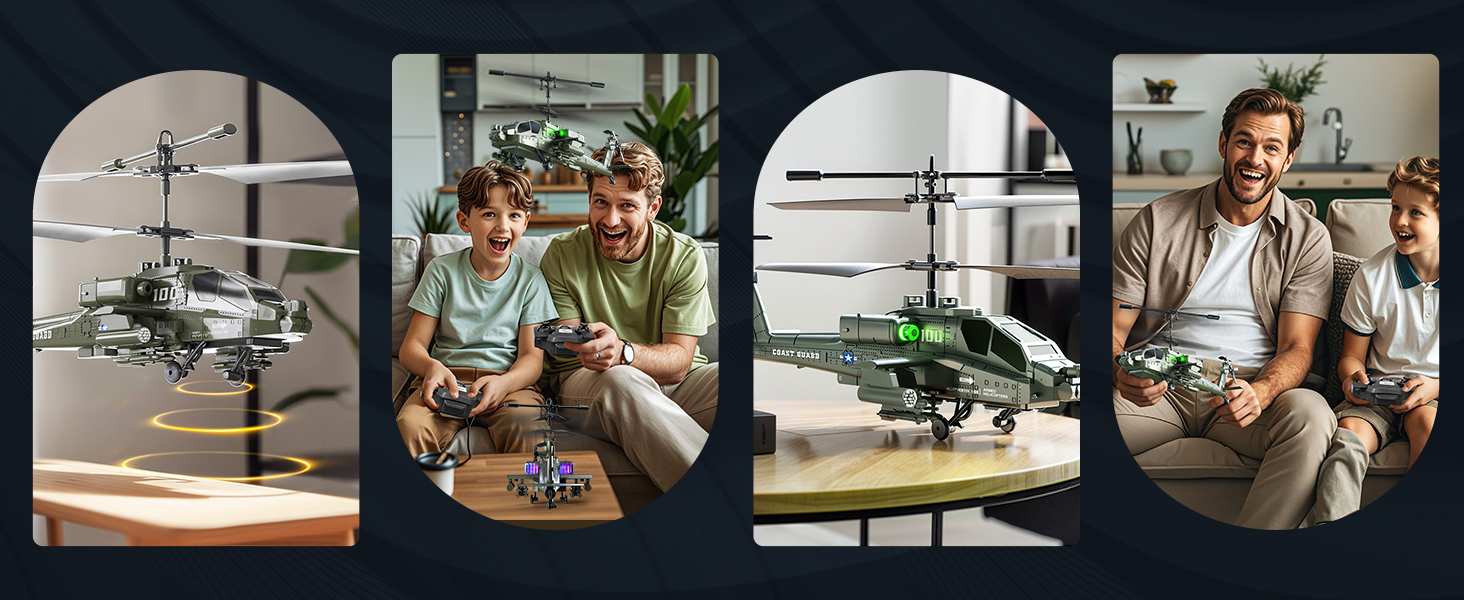 VATOS Remote Control Helicopter, 2.4GHz Helicopter with 2 Batteries & LED Light with One-key ...