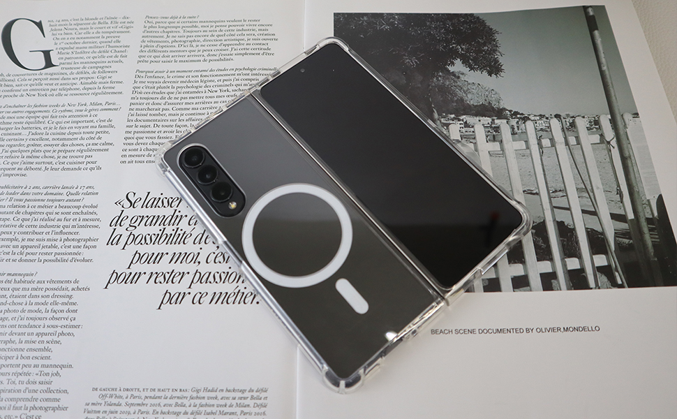 Amazon.com: ioiFour for Samsung Galaxy Z Fold 3 Magnetic Clear Case, Compatible with Wireless ...