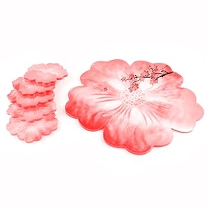 ORNOOU 6 Pieces Large Silicone Flower Coaster Resin Casting Making Mold Resin Coaster Molds ...
