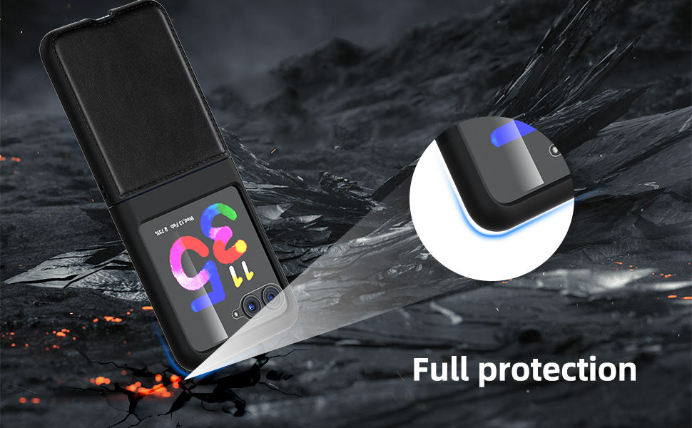 Amazon.com: Foluu for Motorola Razr Plus 2023 Case, with Front Built-in Screen Protector, PU ...