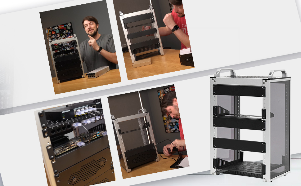 GeeekPi 8U Server Cabinet, 10 inch Server Rack for Network, Servers, Audio, and Video Equipment ...