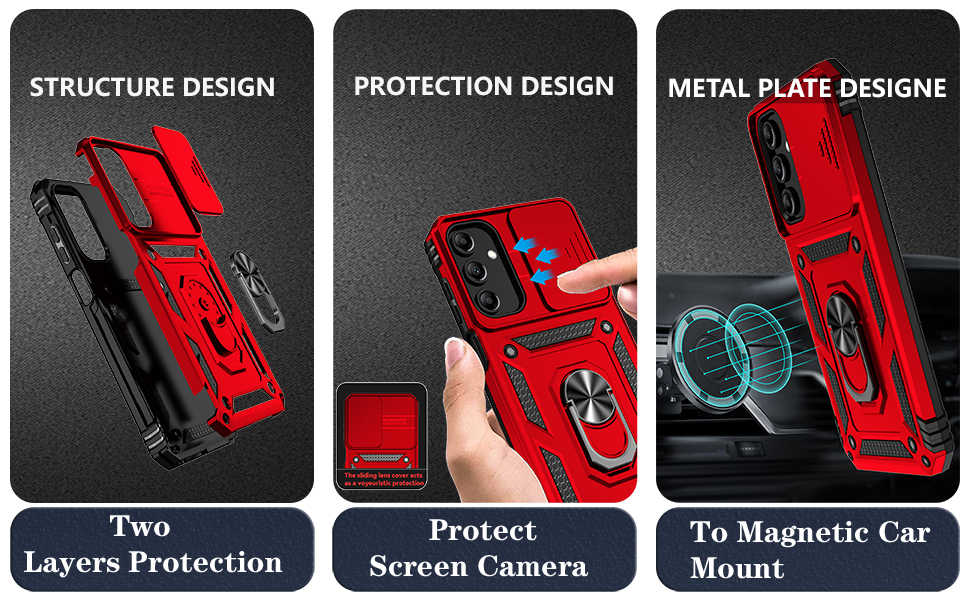 Amazon.com: SunStory Phone Case for Samsung Galaxy A25 5G Case with HD Screen Protector & Slide ...