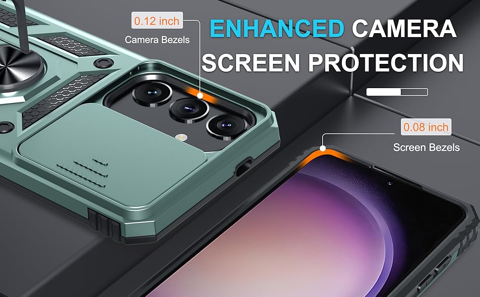 Amazon.com: Janmitta Compatible with Samsung Galaxy S24 Case Built in Slide Camera Lens Cover ...