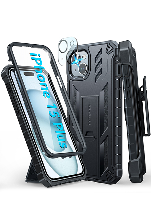 Amazon.com: FNTCASE for iPhone 15 Plus Case: for iPhone 14 Plus Phone Case with Kickstand ...