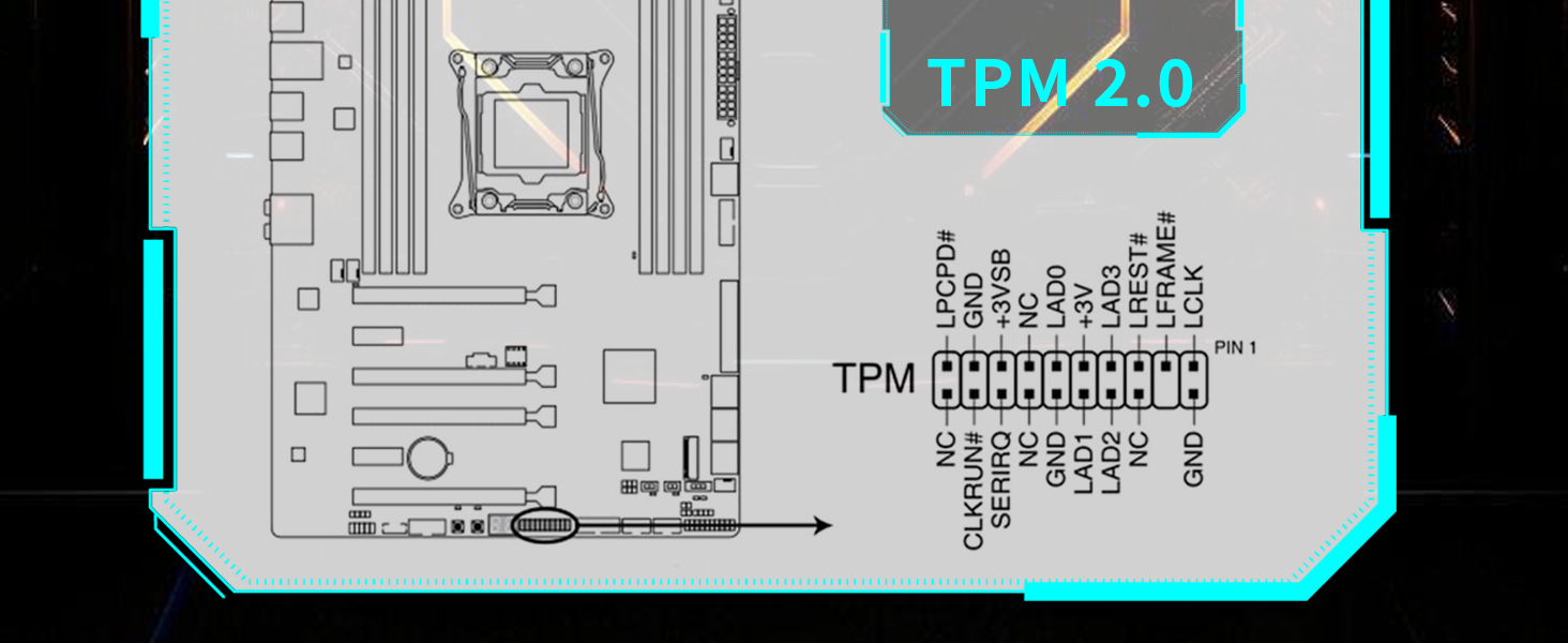 Replacement Tpm2 0 Encryption Security Module 20pin 2 10p Standalone Crypto Processor Tpm 2 0