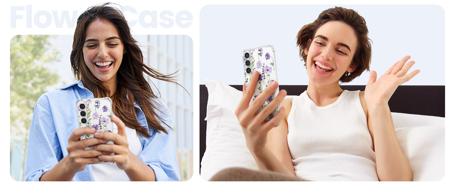 Amazon.com: DEFBSC Soft Case Compatible with Samsung Galaxy A16 4G/5G, Clear Floral Flower ...