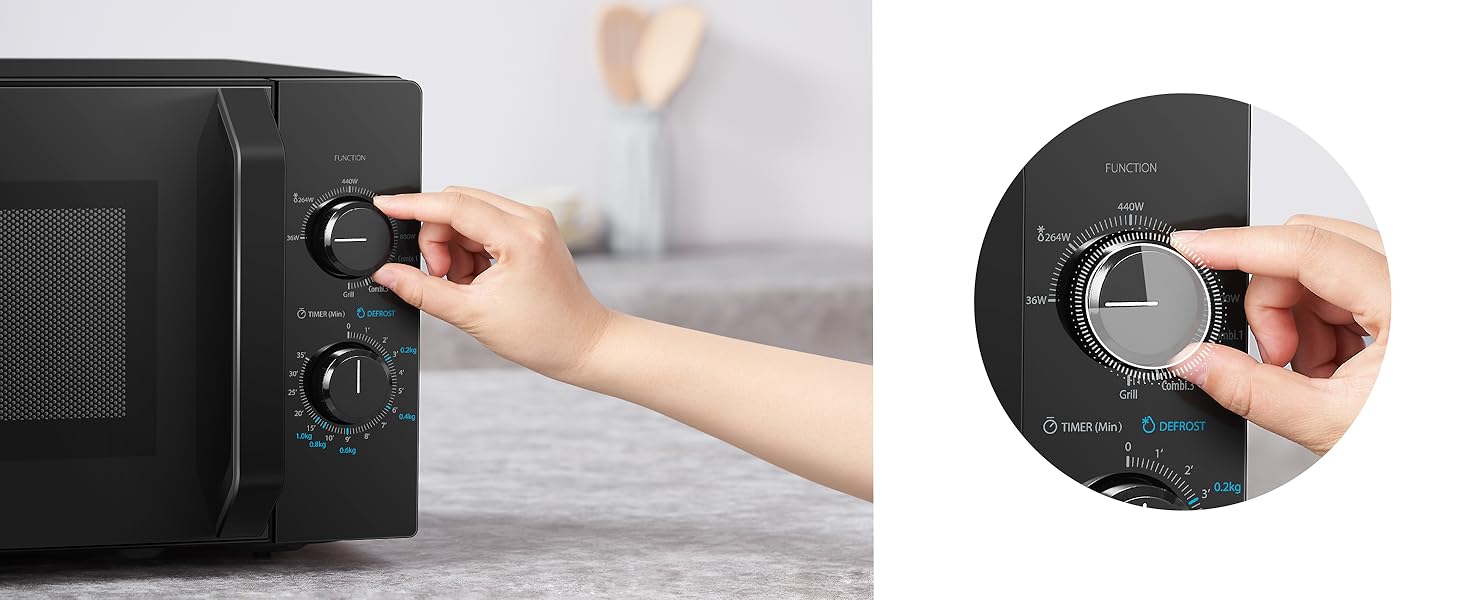 Toshiba MW2-MG20PF(BK)/GE Mikrowellenherd 800 W mit knuspriger Grill- & Kombigarfunktion, 5 ...