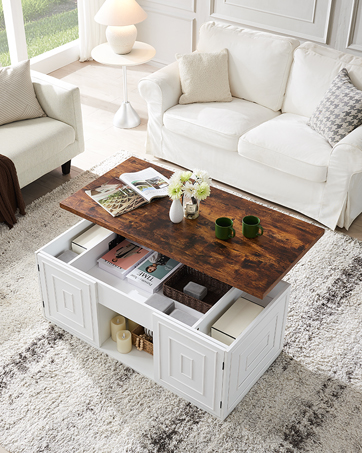 Amazon.com: ONBRILL Lift Top Coffee Table with Storage, 48" Lift Top Coffee Table and White ...