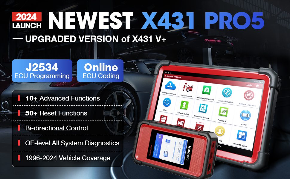 LAUNCH X431 Pro5 Bidirektionaler OBD2 Auto Diagnosegerät, J2534-Programmiertool,Keine IP ...