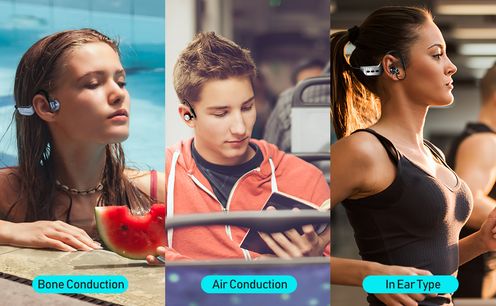 Amazon.com: Bone conduction, air conduction, in-ear, 3-in-1 headphones ...