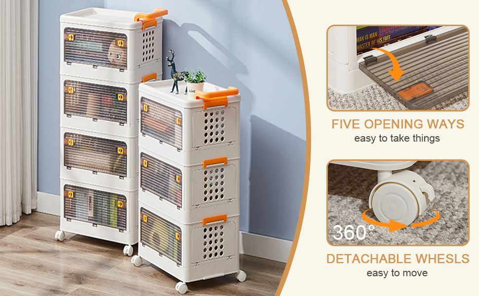 Amazon.com: 44 Qt Foldable Stackable Heavy Duty Storage Bins with Lids ...