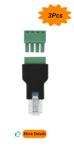 Amazon.com: RJ11 to Screw Terminal Adapter, 6P4C Male to 4 Pin Block Connector for Modem with ...