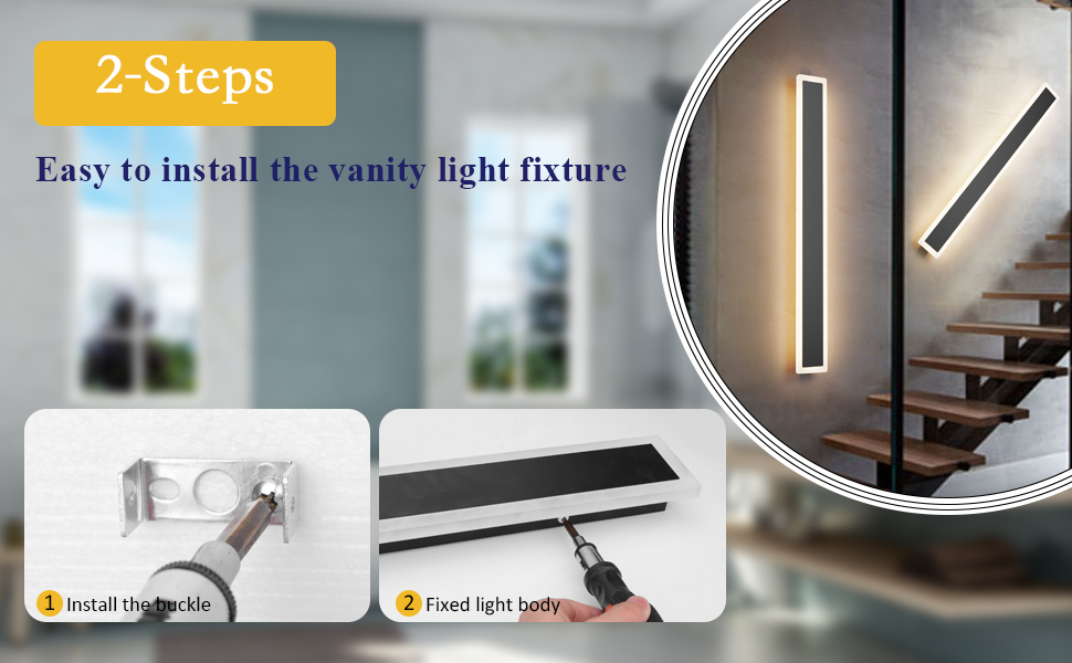 Aipsun 2 Pack Outdoor Wall Lights, Black LED Exterior Light Fixtures Wall Mount, Modern Porch ...