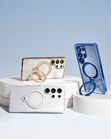 CASEKOO Luxury Titanium Blue for Samsung S25 Ultra Case for MagSafe (360° Spin Stand) [Top1 ...