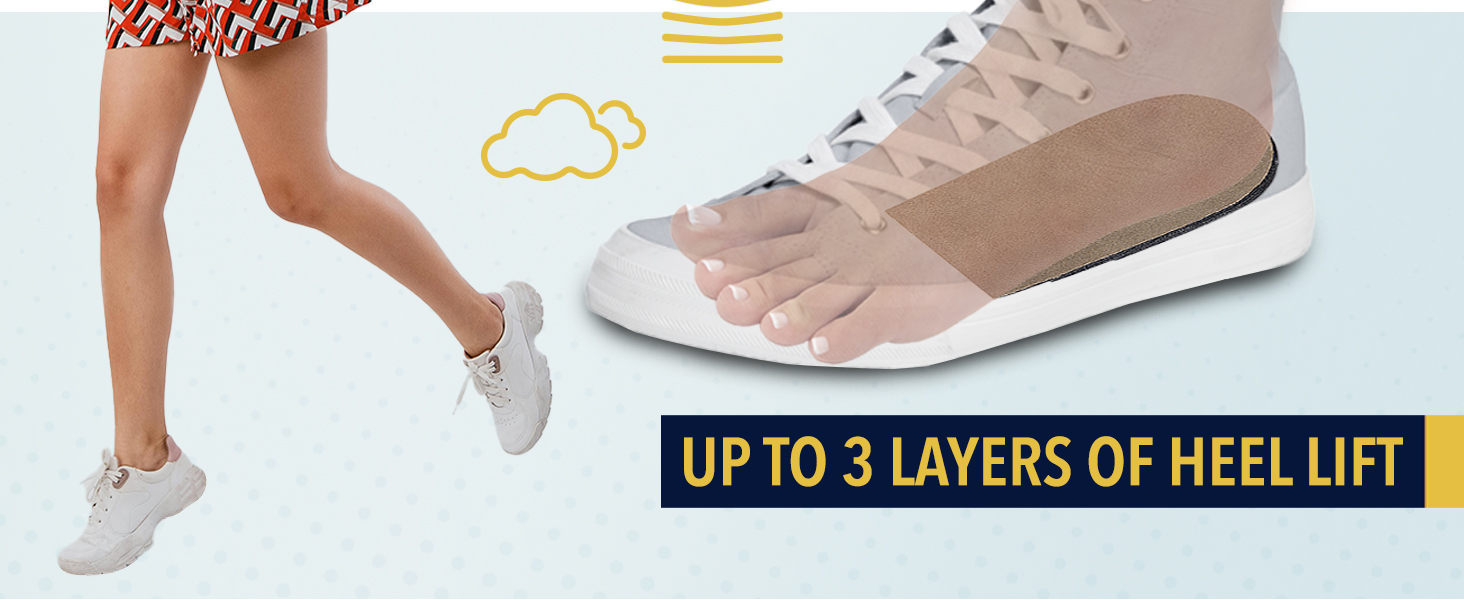 Amazon.com: Heel Lifts for Women & Men (3 Layers - 1/8 to 3/8 Inch ...