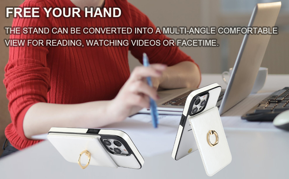 Amazon.com: KIHUWEY for iPhone 15 Pro Max Case Wallet with Credit Card Holder, 360° Rotation ...