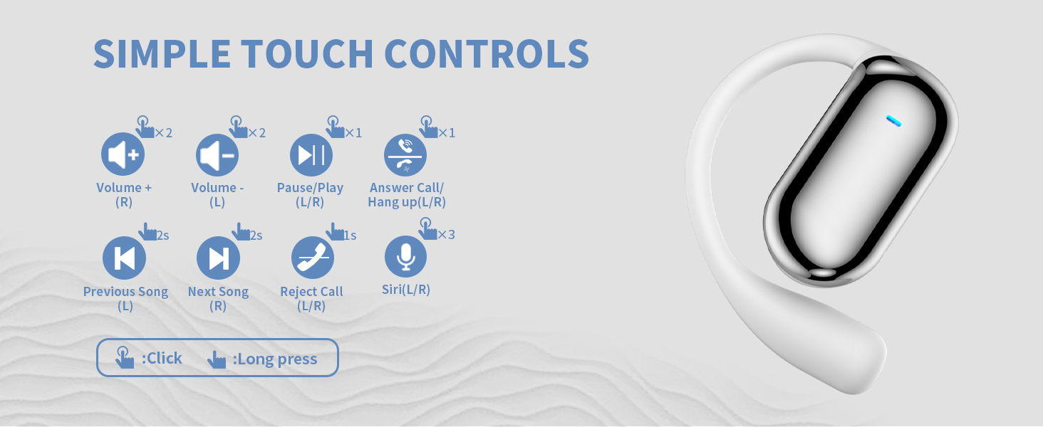 Amazon.com: JIECAN Open Ear Headphones Bluetooth V5.3 Wireless Earbuds ...