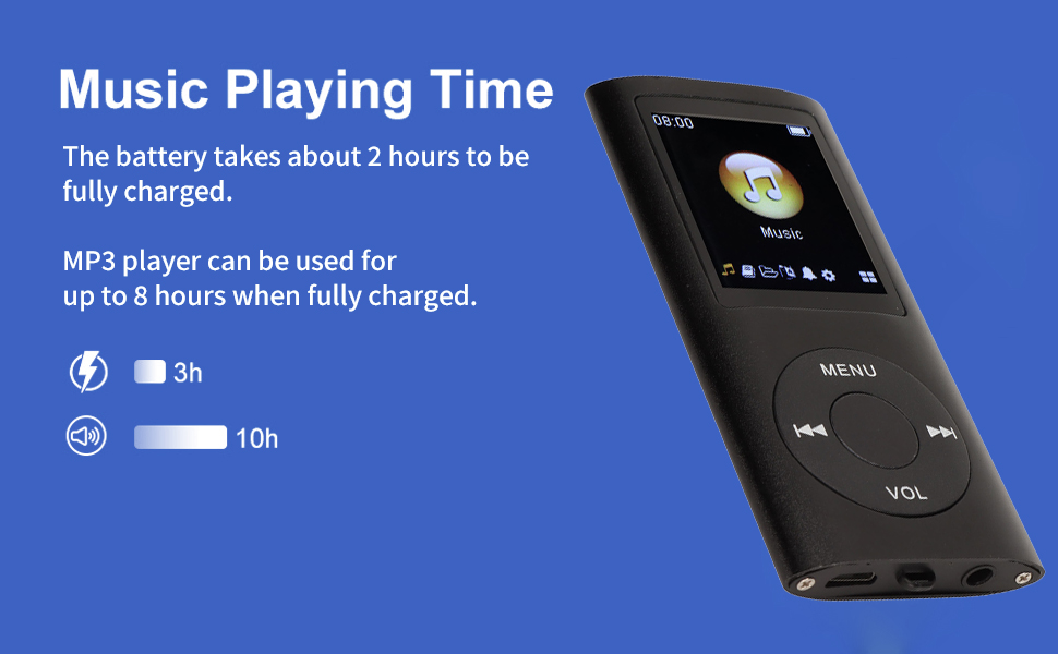 MP3 Player, 64GB Portable MP3 Player for Students, 1.8 Inch LCD Screen Lossless Sound Music MP3 ...