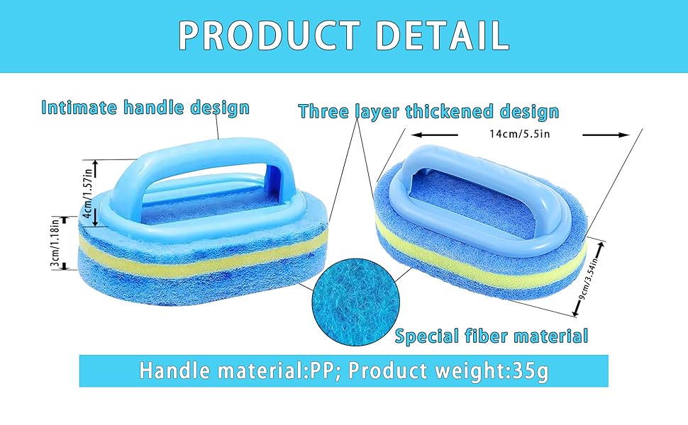 Amazon.com: PESSILIN Handheld swimming pool brush, 3-layer thickened ...