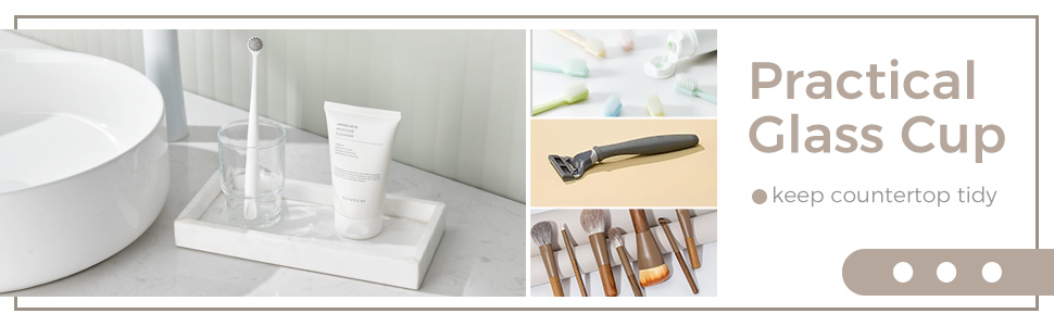 Amazon.com: Bathroom Glass Cup, Aomasi Transparent Toothbrush ...