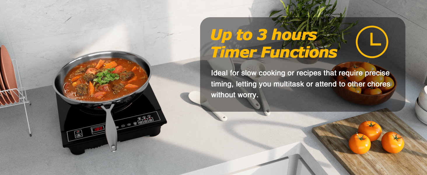 Amazon.com: XKitchen Portable Induction Cooktop, 1800W Induction Burner with 9 Power levels, 12 ...