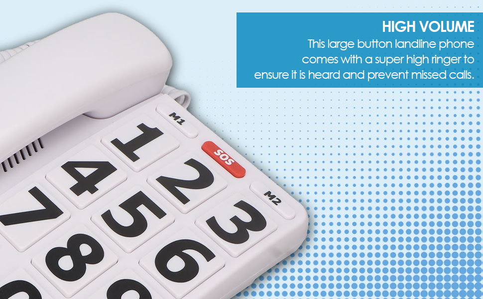 Amazon.com: Big Phone for Senior, Corded Landline Telephone with One Touch Speed Dial, Ringer ...