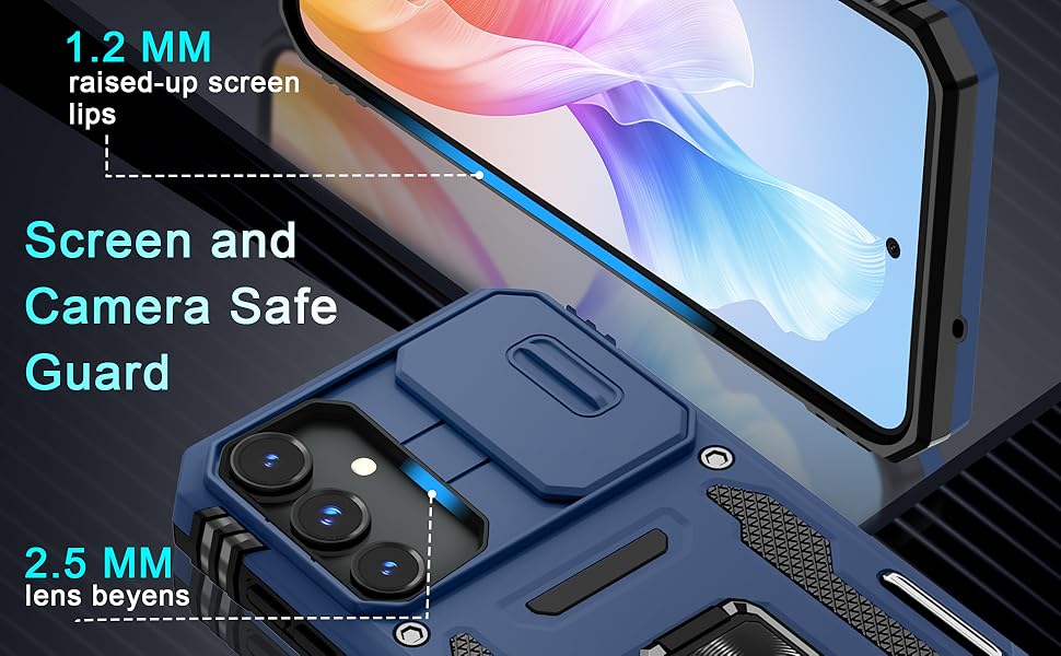Amazon.com: DEERLAMN Case for Samsung Galaxy A35/A55 5G with Slide Camera Cover+Screen Protector ...