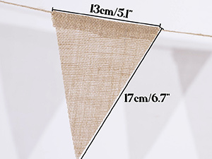 jijAcraft 60PCS 20M Rustic Burlap Banner Bunting, Linen Bunting Burlap ...