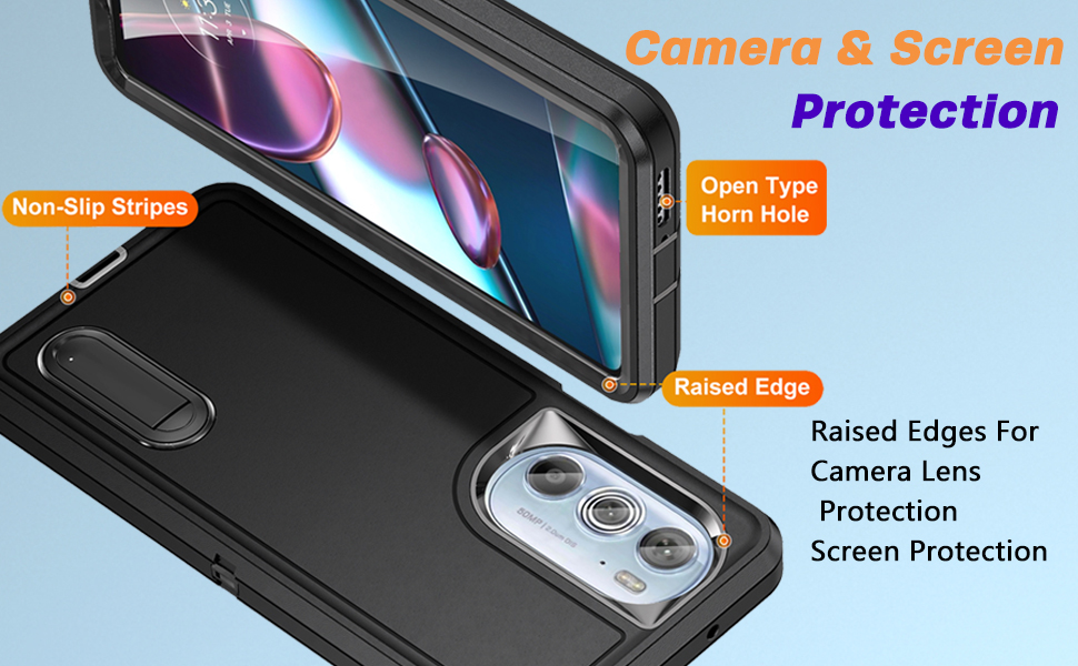 Amazon.com: for Moto Edge Plus 2022 Case Moto Edge 30 Pro Case with Kickstand 3-Layer Military ...