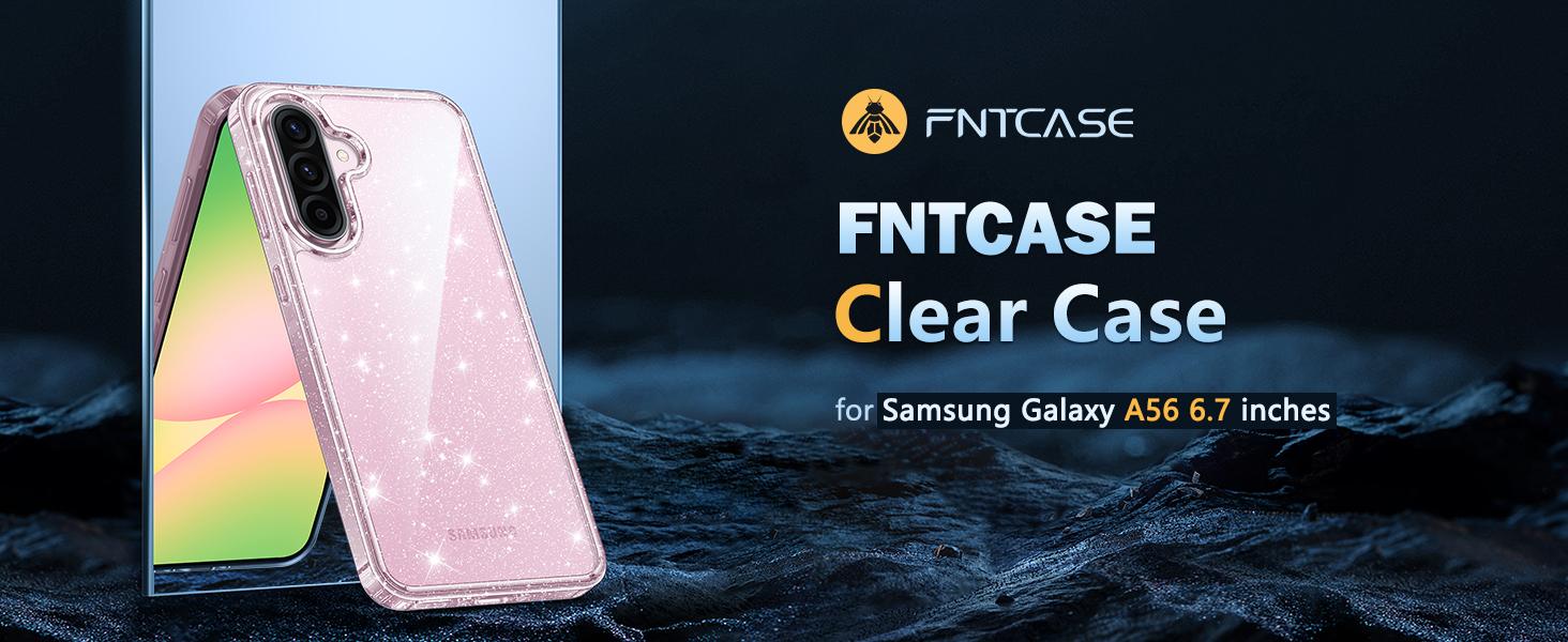 FNTCASE for Samsung Galaxy A56-5G Case: Bling Sparkle Clear Military Grade Drop Protection Anti ...