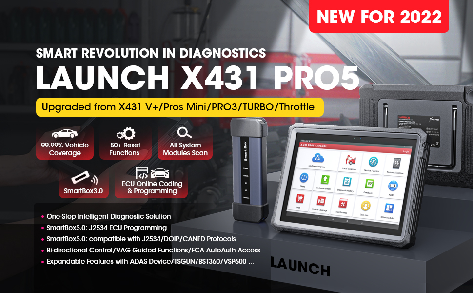 Amazon.com: LAUNCH X431 PRO5 Diagnostic Scanner, J2534 Reprogramming ...