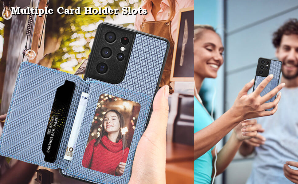 Amazon.com: JanCalm S21 Ultra Case Card Holder,for Galaxy S21 Ultra Case,[RFID Blocking Slots ...