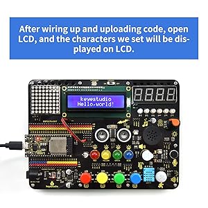 KEYESTUDIO Inventor Starter Kit for Arduino ESP32, Hardware Comes Pre-connected, Easy to Get ...