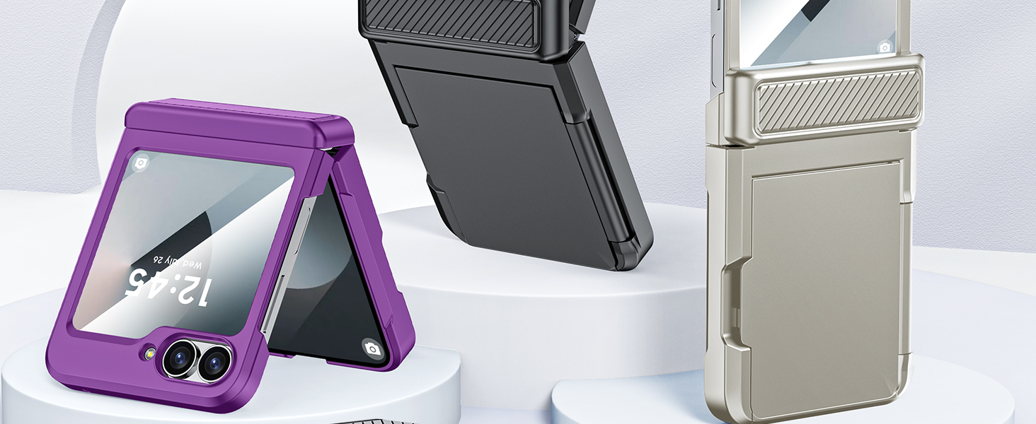 Amazon.com: CENMASO for Samsung Galaxy Z Flip 6 Case/Z Flip 7 FE Case with Card Holder [RFID ...