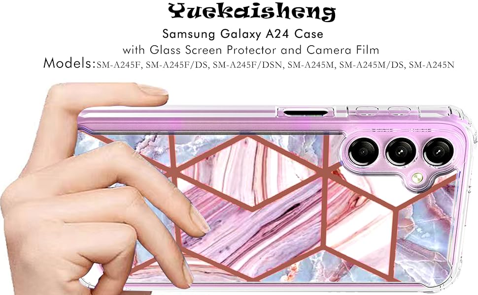 Amazon.com: for Samsung A24 Case,Samsung Galaxy A24 4G Case Women Girls with [Tempered Glass ...