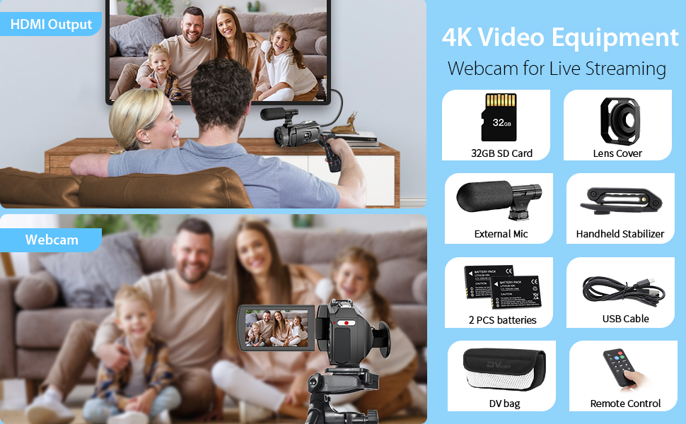 Amazon.com : Hojocojo 4K Video Camera for Recording - 60FPS 3.0" Inch Screen 16 X Digital Zoom ...