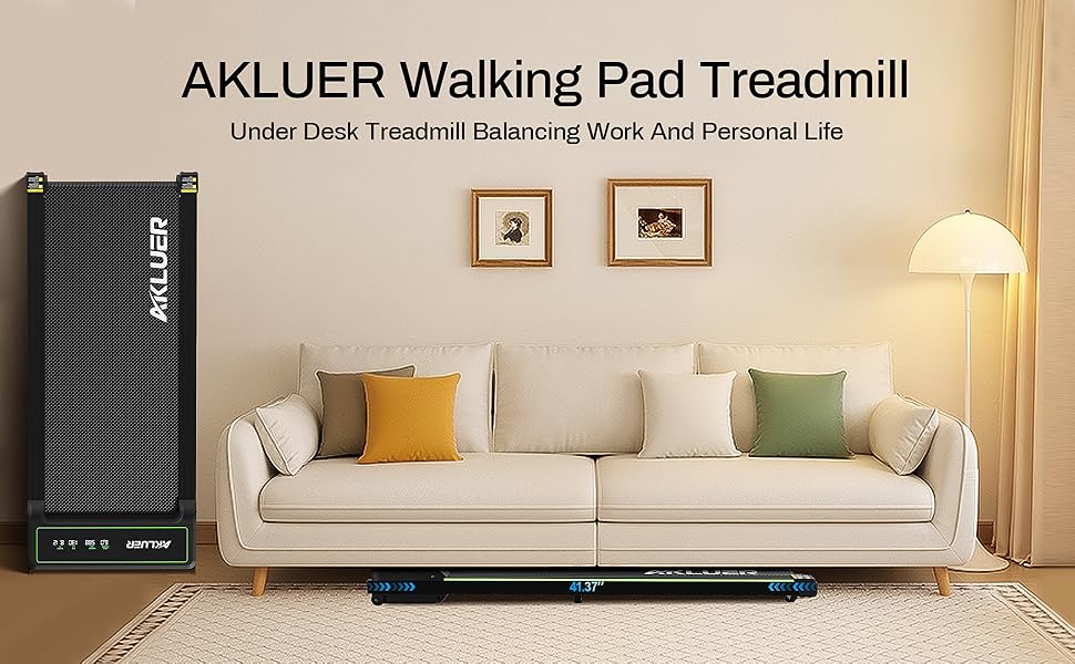 Amazon.com : Walking Pad, AKLUER Under Desk Treadmill, Portable Walking Pad Treadmill with ...