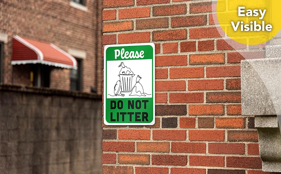 Amazon.com: 2 PC Do Not Litter Sign, 7x10 Aluminum Please No Dumping Signs Private Property, No ...